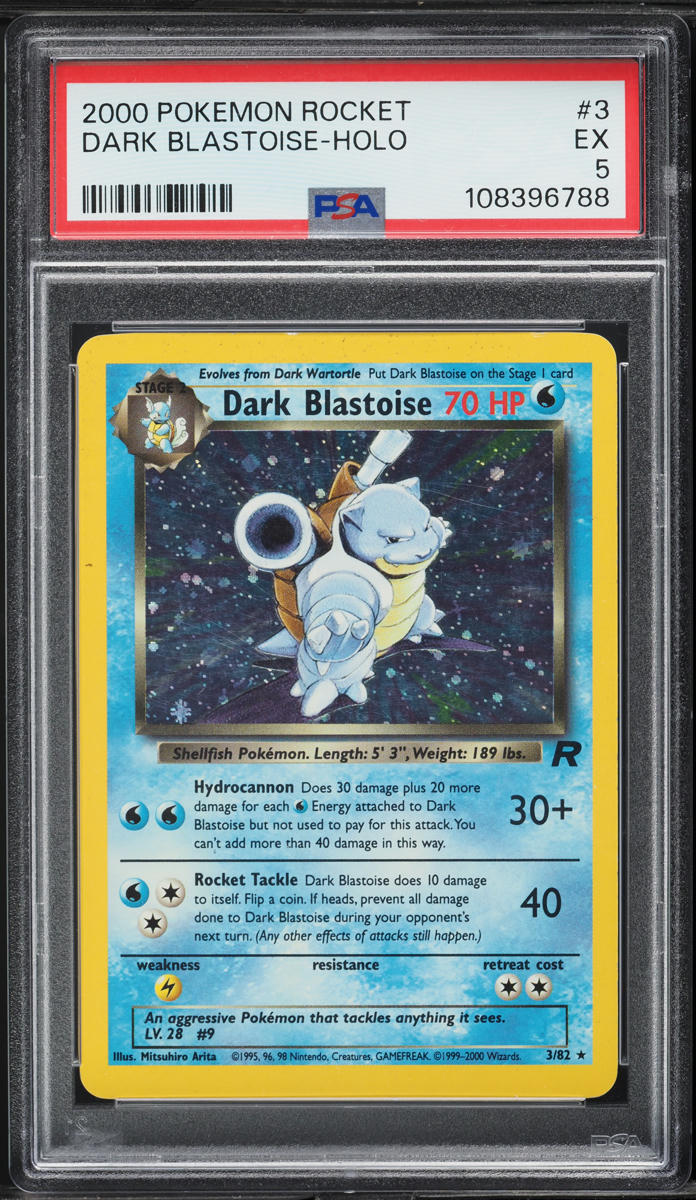 2000 Pokemon Team Rocket Holo Dark Blastoise #3 PSA 5 EX on Fanatics ...