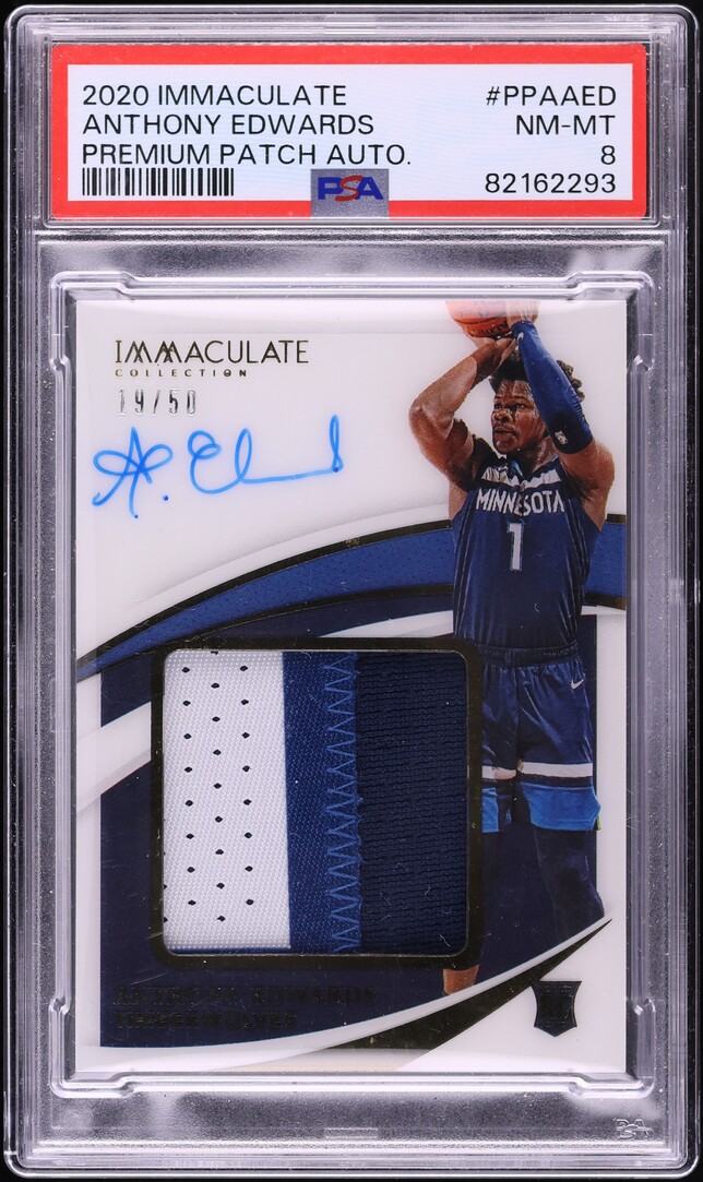 2020 Panini Immaculate Collection Anthony Edwards ROOKIE PATCH AUTO /50 ...