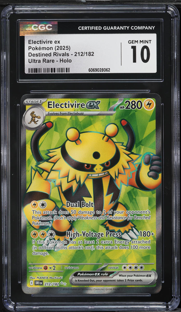 2025 Pokemon SV Destined Rivals Full Art Electivire ex #212 CGC 10 GEM ...