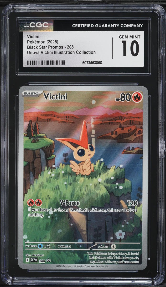 2025 Pokemon SV Black Star Promo Unova Illustration Victini #208 CGC 10 ...