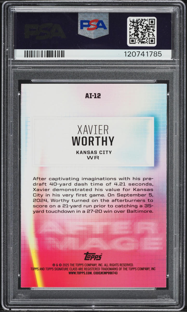 2024 Topps Signature Class After Image Xavier Worthy ROOKIE #AI-12 PSA ...
