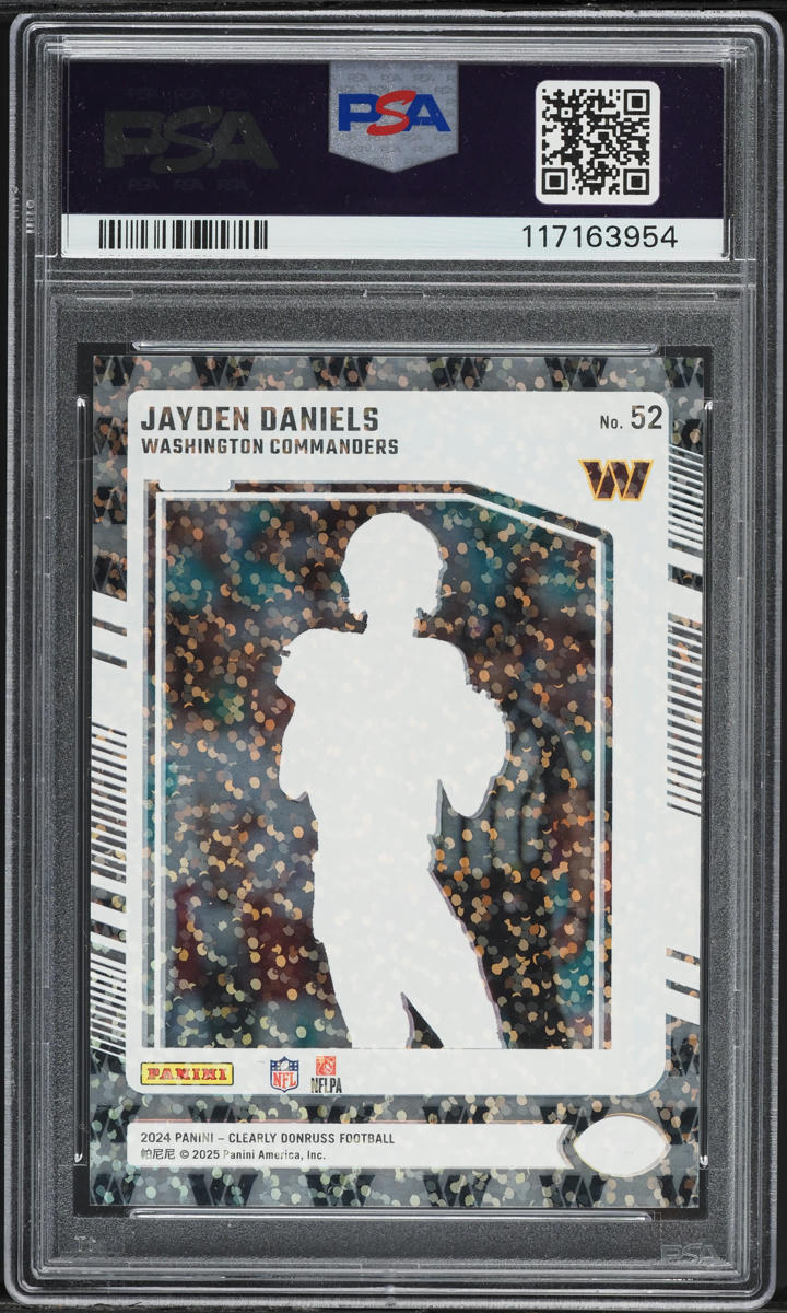2024 Panini Clearly Donruss Team Logos Jayden Daniels ROOKIE #52 PSA 10 ...