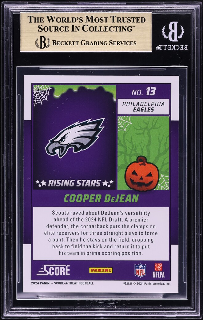 2024 Score Halloween Rising Stars Pumpkin Cooper Dejean ROOKIE #13 BGS ...