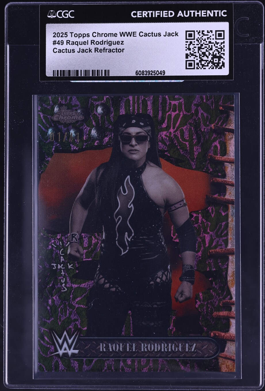 2025 Topps Chrome WWE Cactus Jack Cactus Jack Refractor Raquel ...