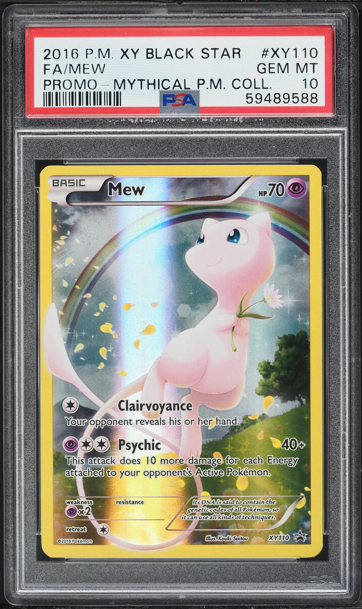 2016 Pokemon XY Promo Mythical Collection Full Art Mew #XY110 PSA 10 ...