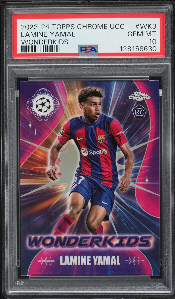 2023 Topps Chrome UEFA Wonderkids Lamine Yamal ROOKIE #WK-3 PSA 10 GEM ...