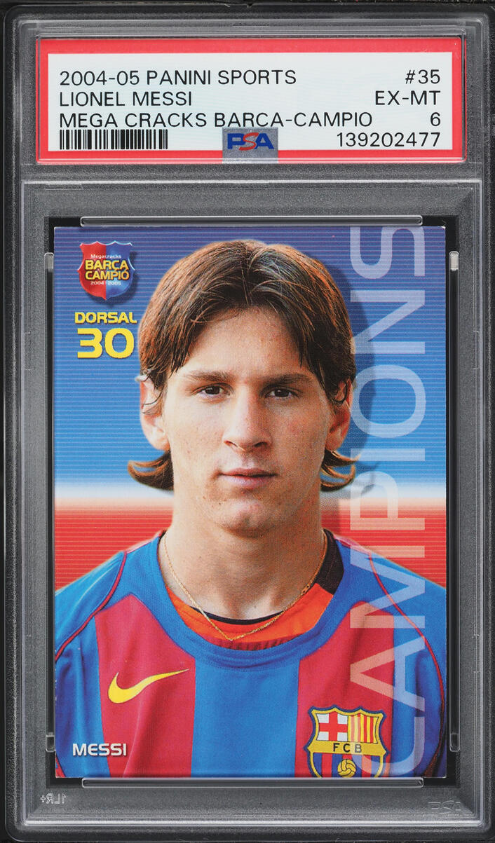 2004 Panini Sports Mega Cracks Barca Campio Lionel Messi ROOKIE #35 PSA ...