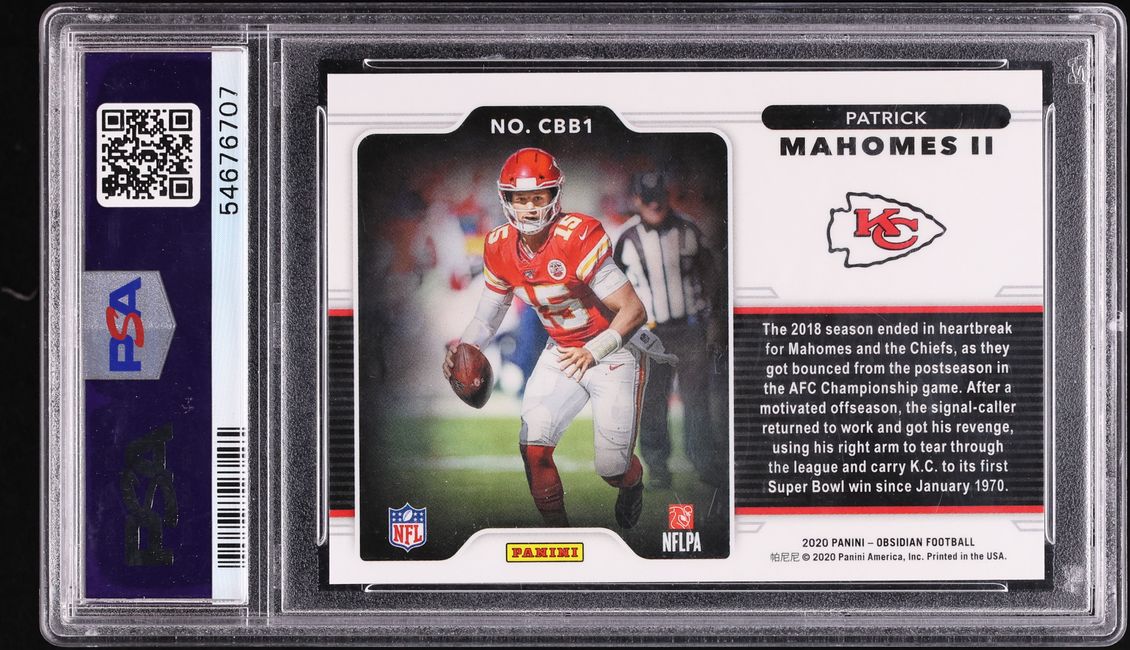 2020 Panini Obsidian Color Blast Black Patrick Mahomes II #CBB1 PSA 9 ...