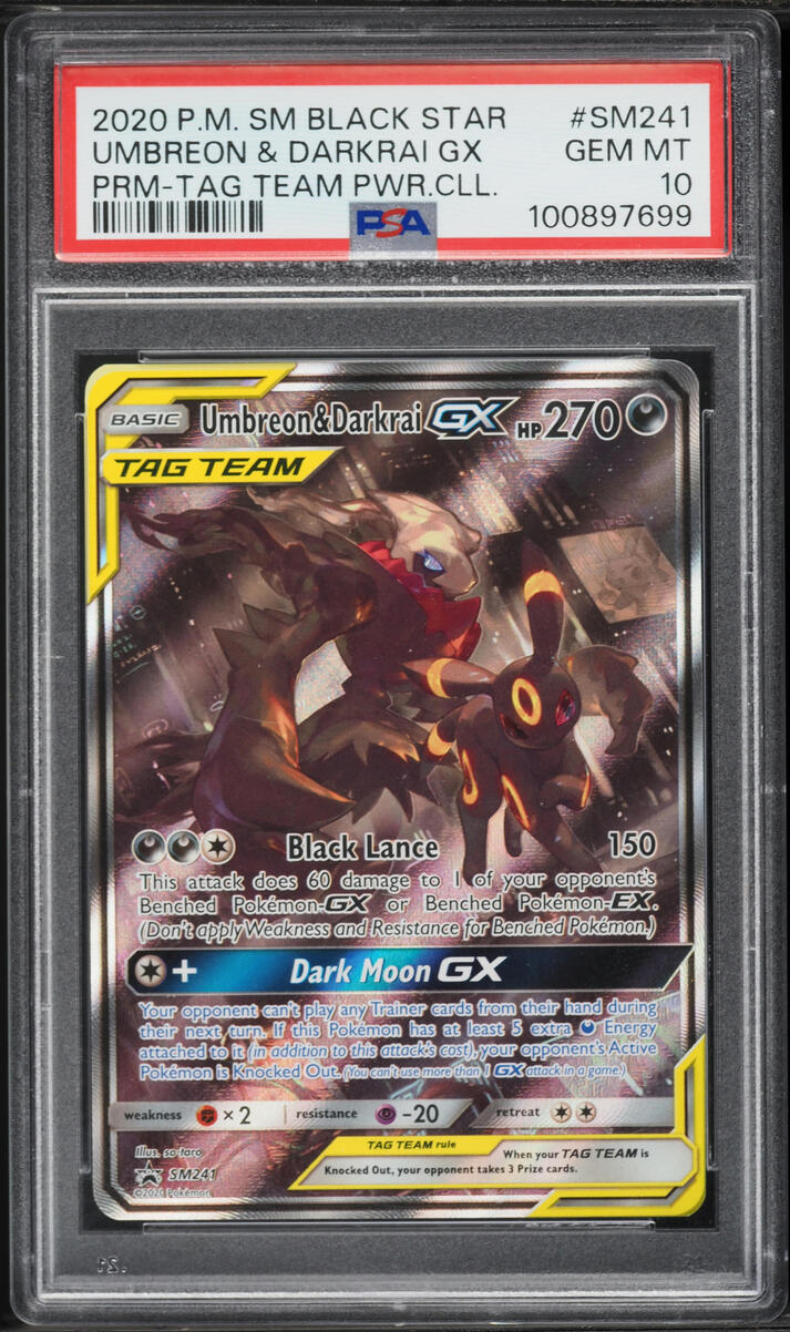 2019 Pokemon Sun & Moon Hidden Fates Shiny Alt Art Darkrai GX #70 PSA ...