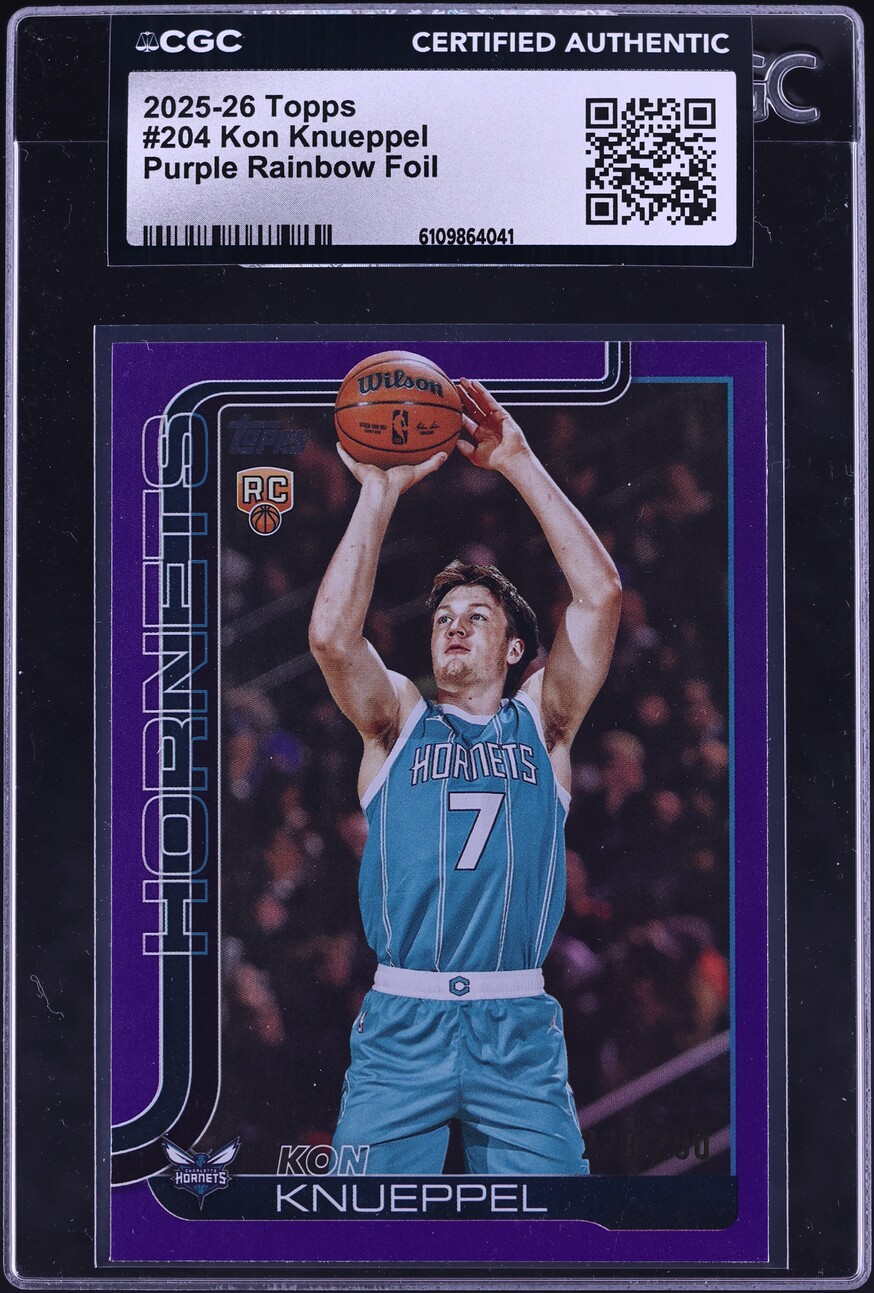 2025 Topps Purple Rainbow Foil Kon Knueppel ROOKIE /250 #NL-2 CGC AUTH ...