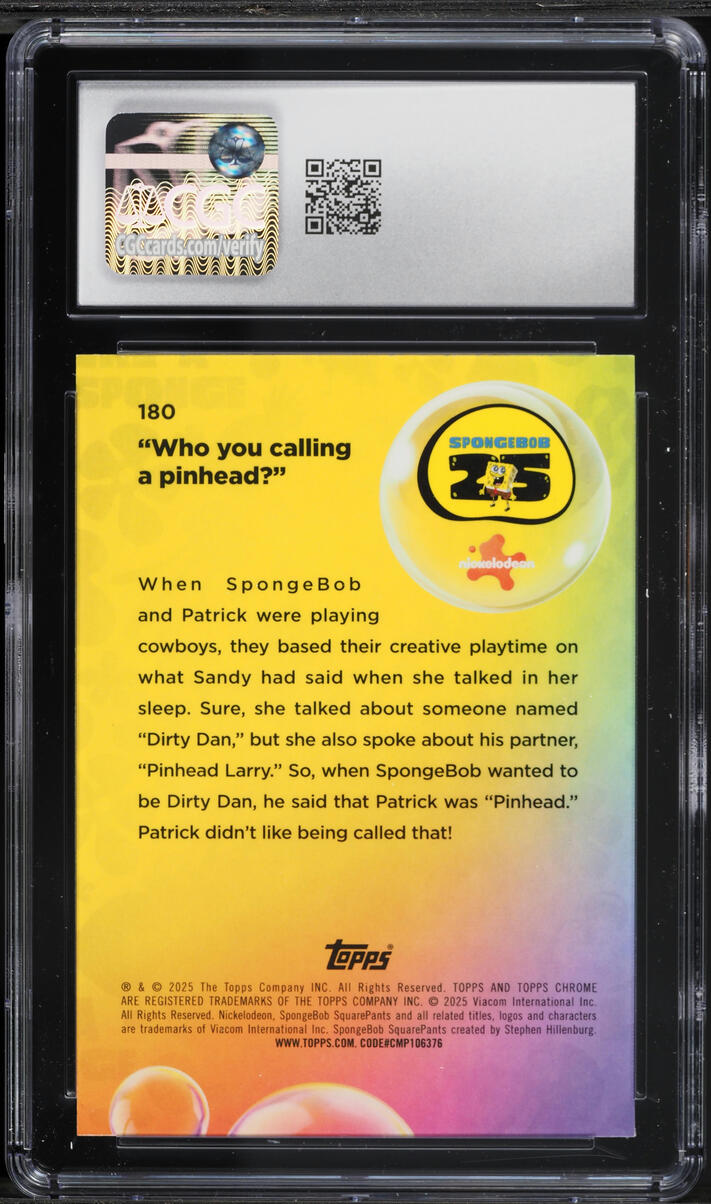 2025 Topps SpongeBob Chrome Sapphire Green Who You Calling A Pinhead ...