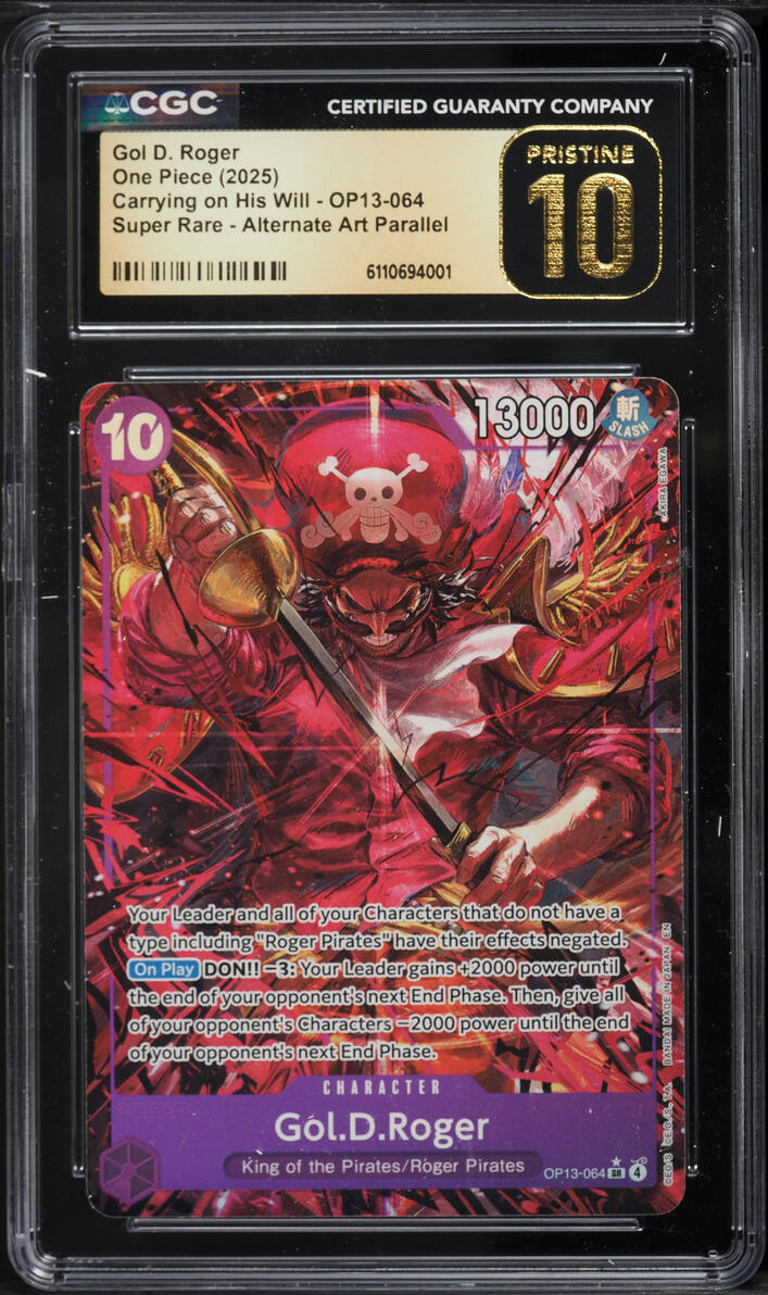 2025 One Piece Carrying On His Will Alt Art Gol D. Roger #OP13-064 CGC ...