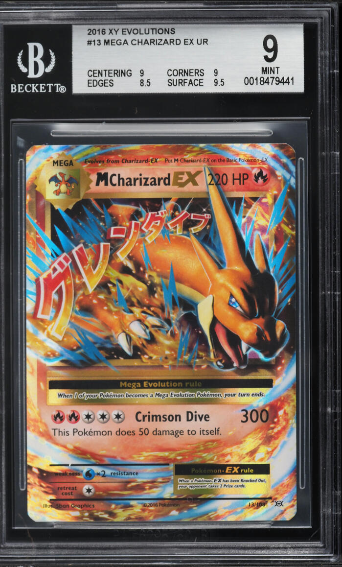 2016 Pokemon XY Evolutions UR Mega Charizard Ex #13 BGS 9 MINT on ...