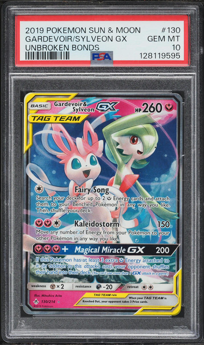 2019 Pokemon Sun & Moon Unbroken Bonds Alt Art Gardevoir & Sylveon GX ...