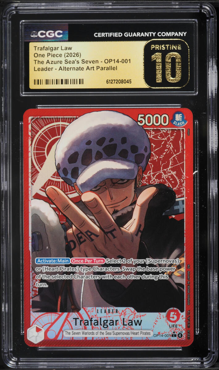 2026 One Piece The Azure Sea's Seven Alt Art Leader Trafalgar Law #OP14 ...