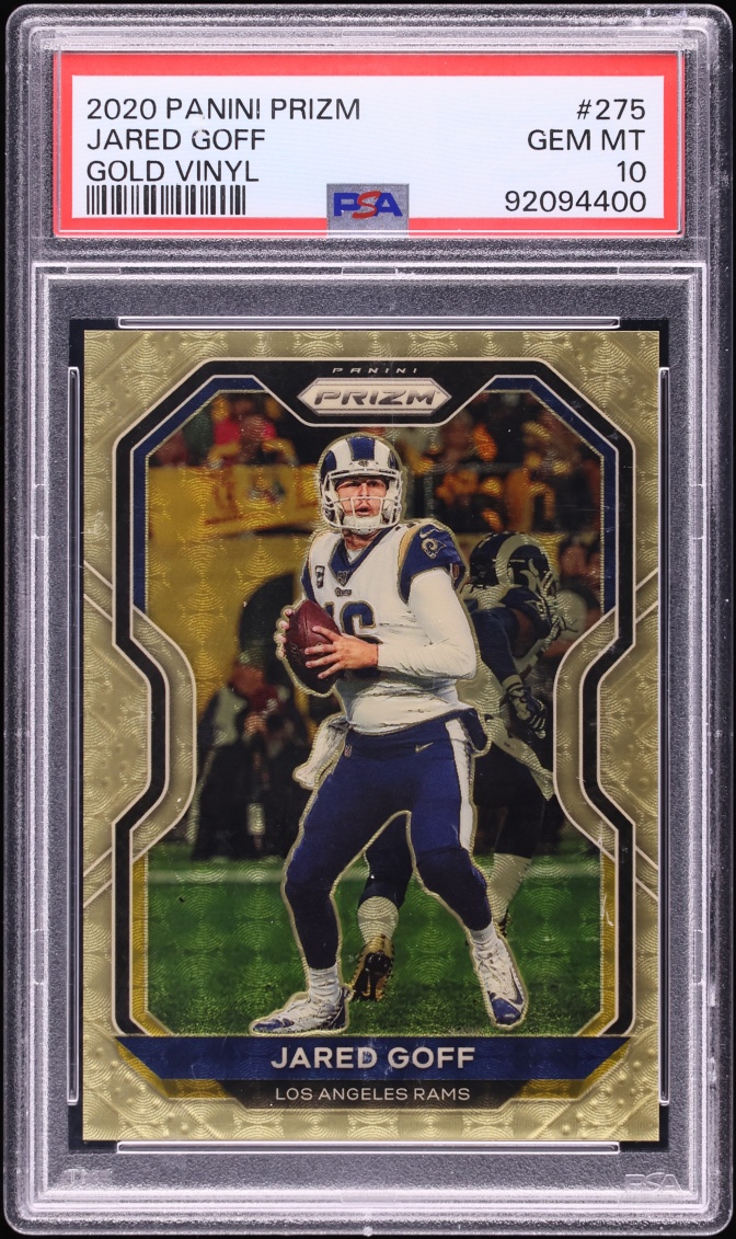 2020 Panini Prizm Gold Vinyl Jared Goff /5 #275 PSA 10 GEM MINT on ...