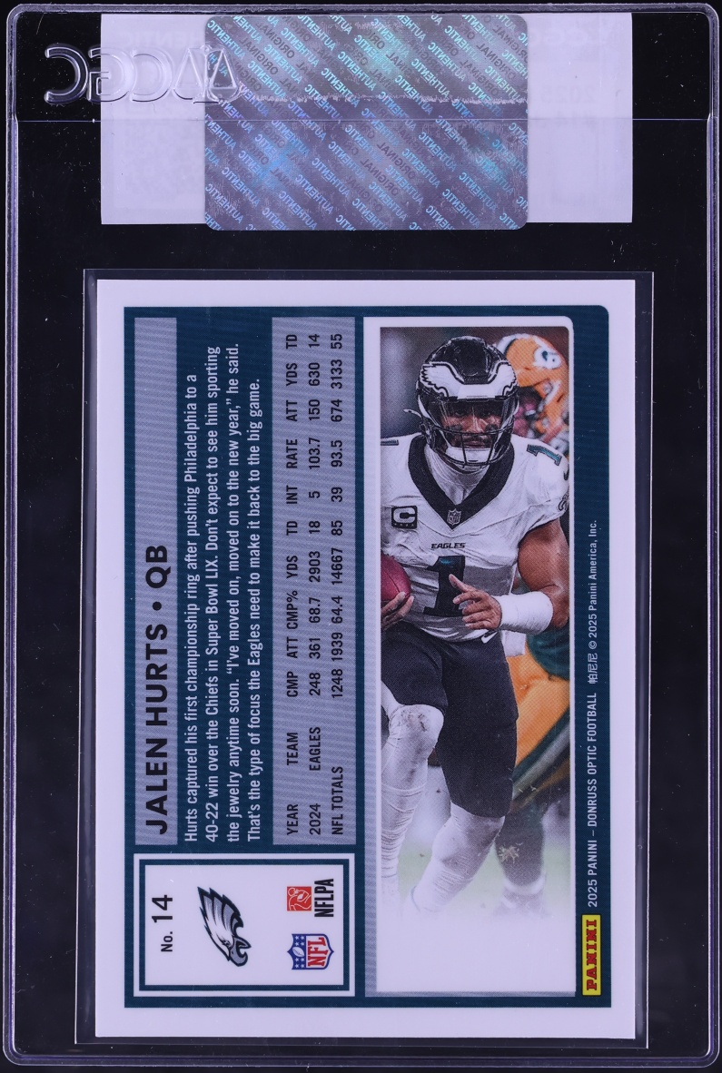 2025 Donruss Optic Jalen Hurts #14 CGC AUTH on Fanatics Collect