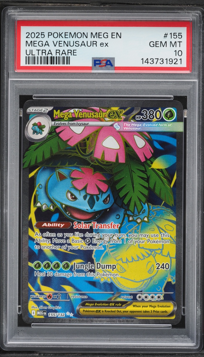 2025 Pokemon Mega Evolution Full Art Mega Venusaur ex #155 PSA 10 GEM ...