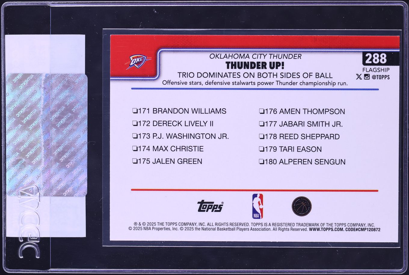 2025 Topps Foil Pattern Thunder Up! #288 CGC AUTH on Fanatics Collect