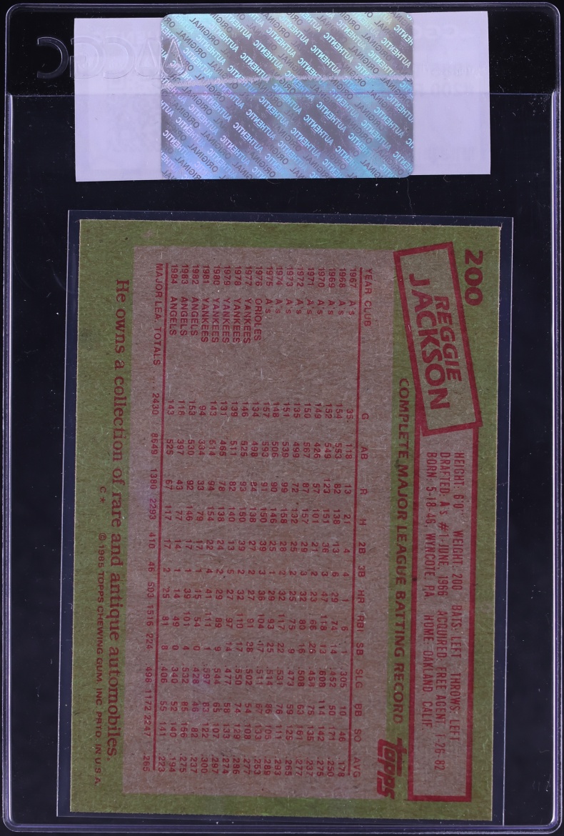 1985 Topps Reggie Jackson #200 CGC AUTH on Fanatics Collect