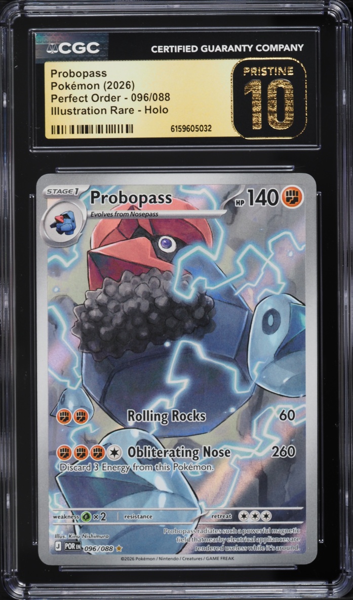 2026 Pokemon Mega Evolution Perfect Order IR Probopass #096 CGC 10 ...