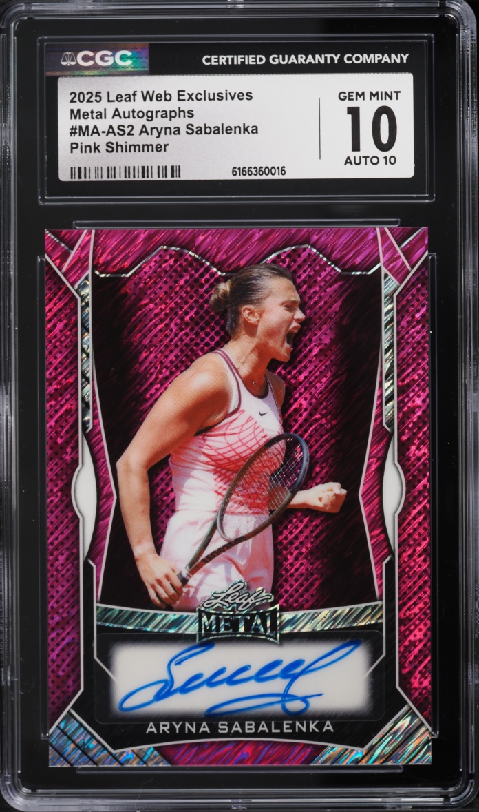2025 Leaf Web Exclusives Metal Pink Shimmer Aryna Sabalenka AUTO /45 # ...