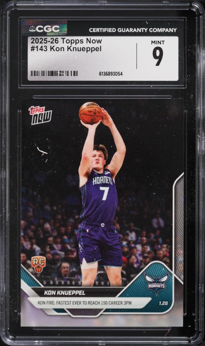 2025 Topps Now Kon Knueppel ROOKIE #143 CGC 9 MINT on Fanatics Collect