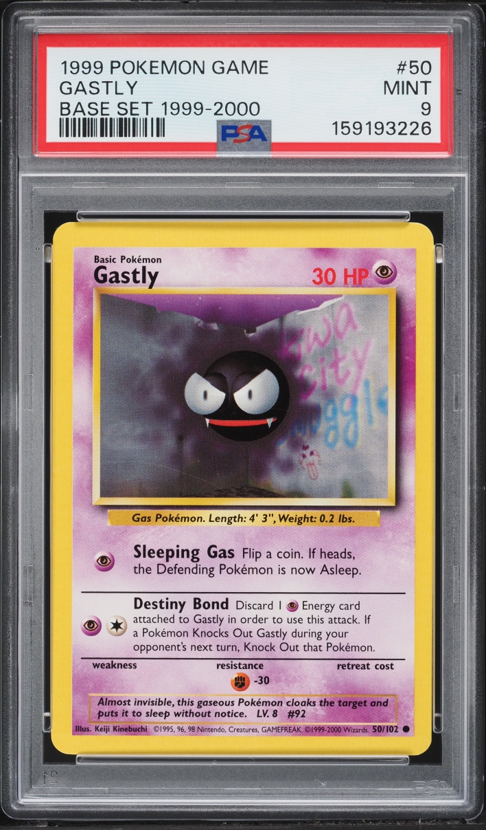 1999 Pokemon Base Set Gastly #50 PSA 9 MINT on Fanatics Collect