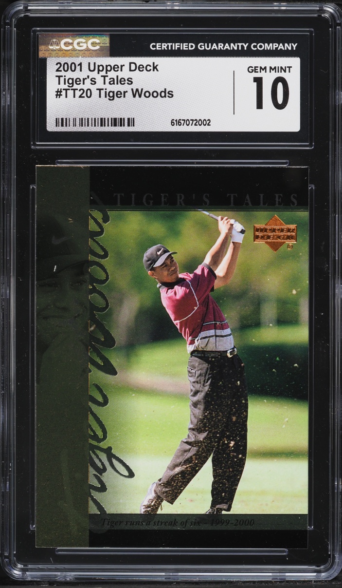 2001 Upper Deck Tiger's Tales Tiger Woods ROOKIE #TT20 CGC 10 GEM MINT ...