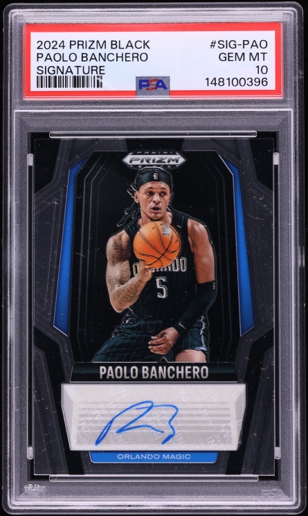 2024 Panini Prizm Black Paolo Banchero AUTO #SIG-PAO PSA 10 GEM MINT on ...