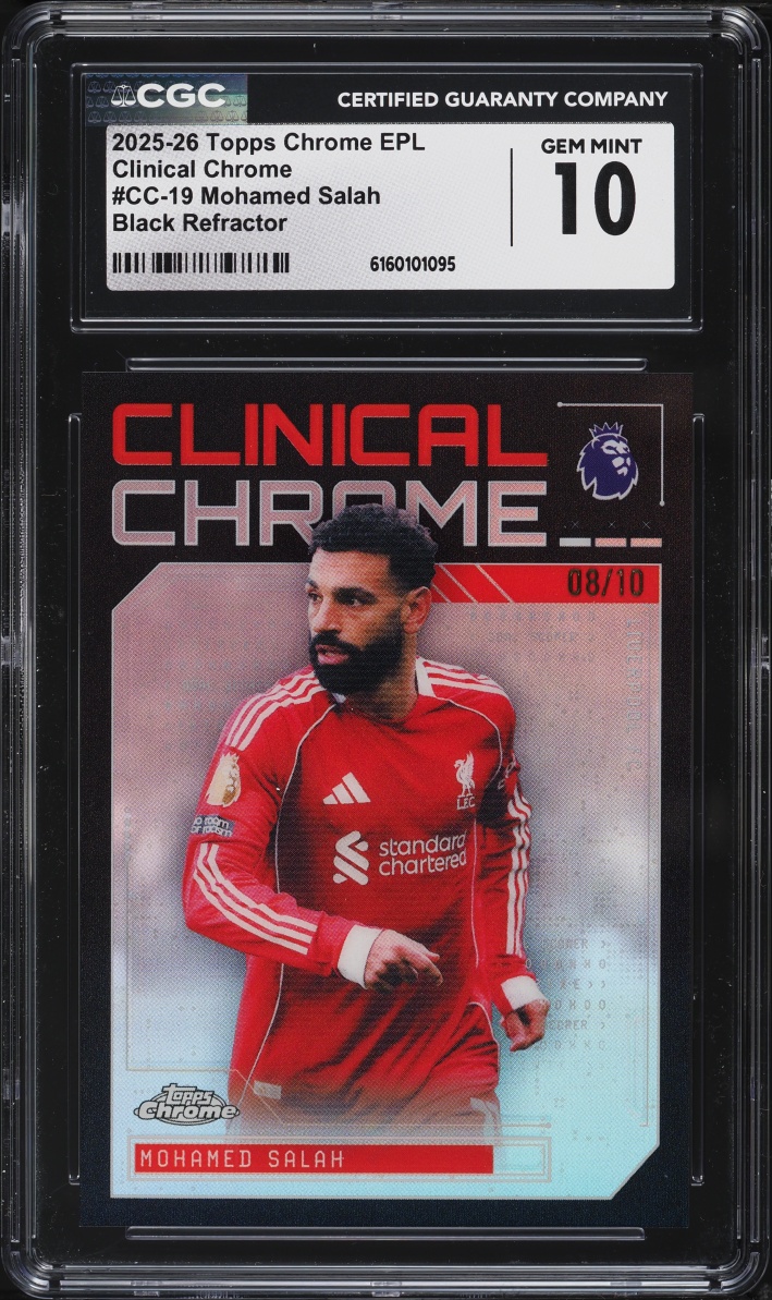 2025 Topps Chrome EPL Clinical Black Refractor Mohamed Salah /10 #CC-19 ...