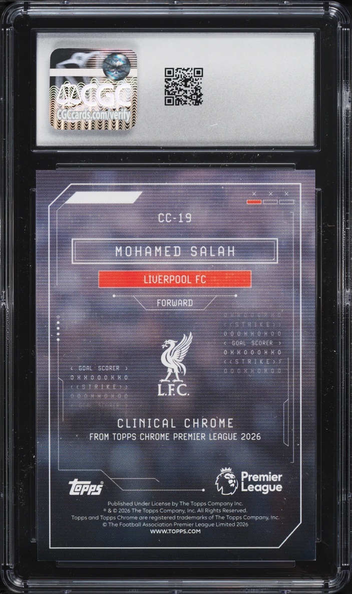 2025 Topps Chrome EPL Clinical Black Refractor Mohamed Salah /10 #CC-19 ...