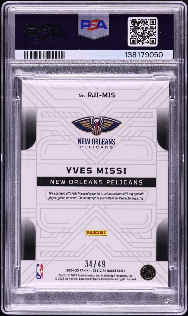 2024 Panini Obsidian Electric Etch Pink Flood Yves Missi ROOKIE PATCH ...