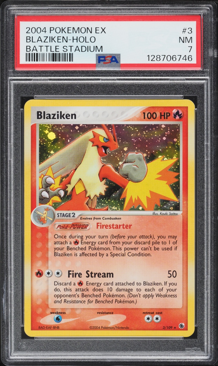 2004 Pokemon EX Battle Stadium Holo Blaziken #3 PSA 7 NRMT on Fanatics ...