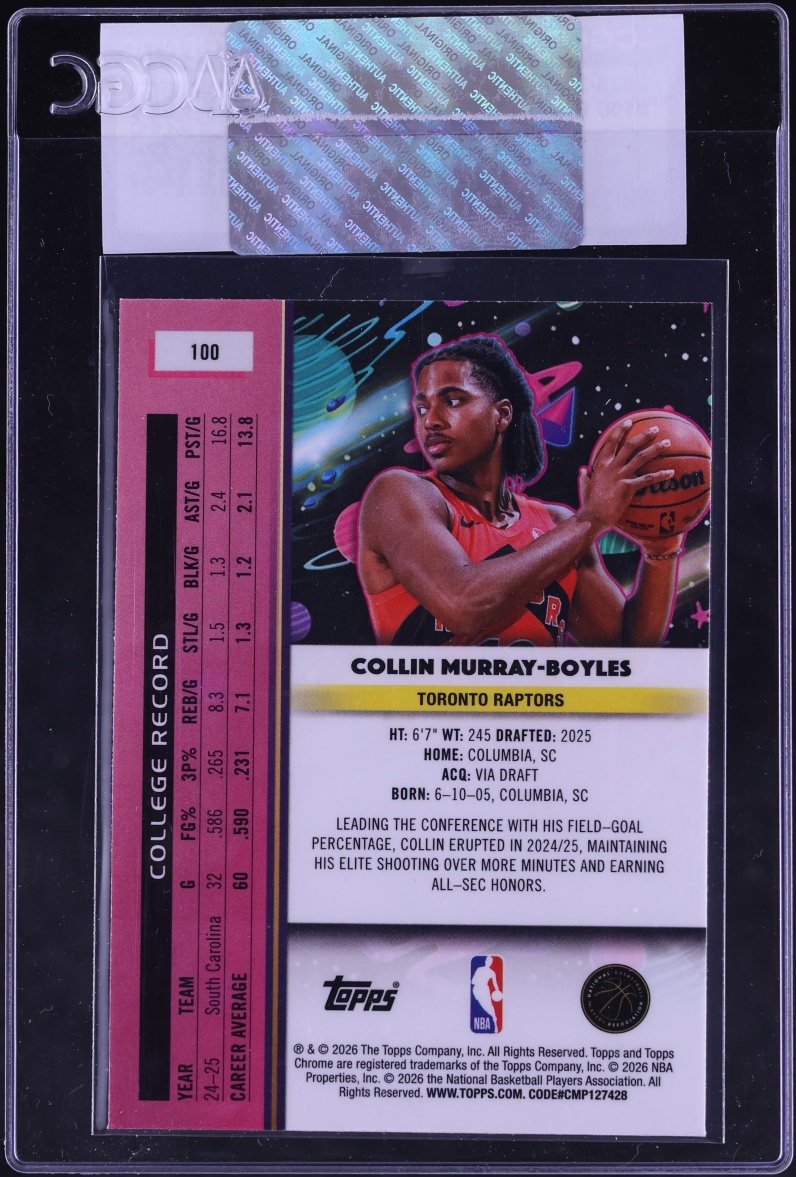 2025 Topps Chrome Cosmic Collin Murray-Boyles ROOKIE #100 CGC AUTH on ...