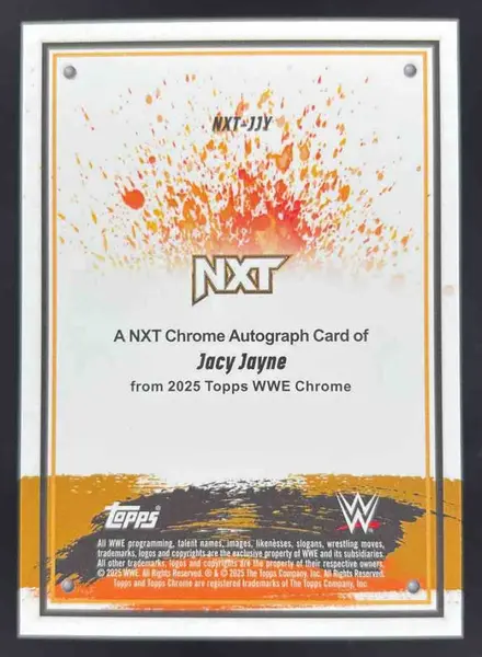 2025 Topps Chrome Sapphire WWE NXT Orange Refractor #NXT-JJY Jacy Jayne ...